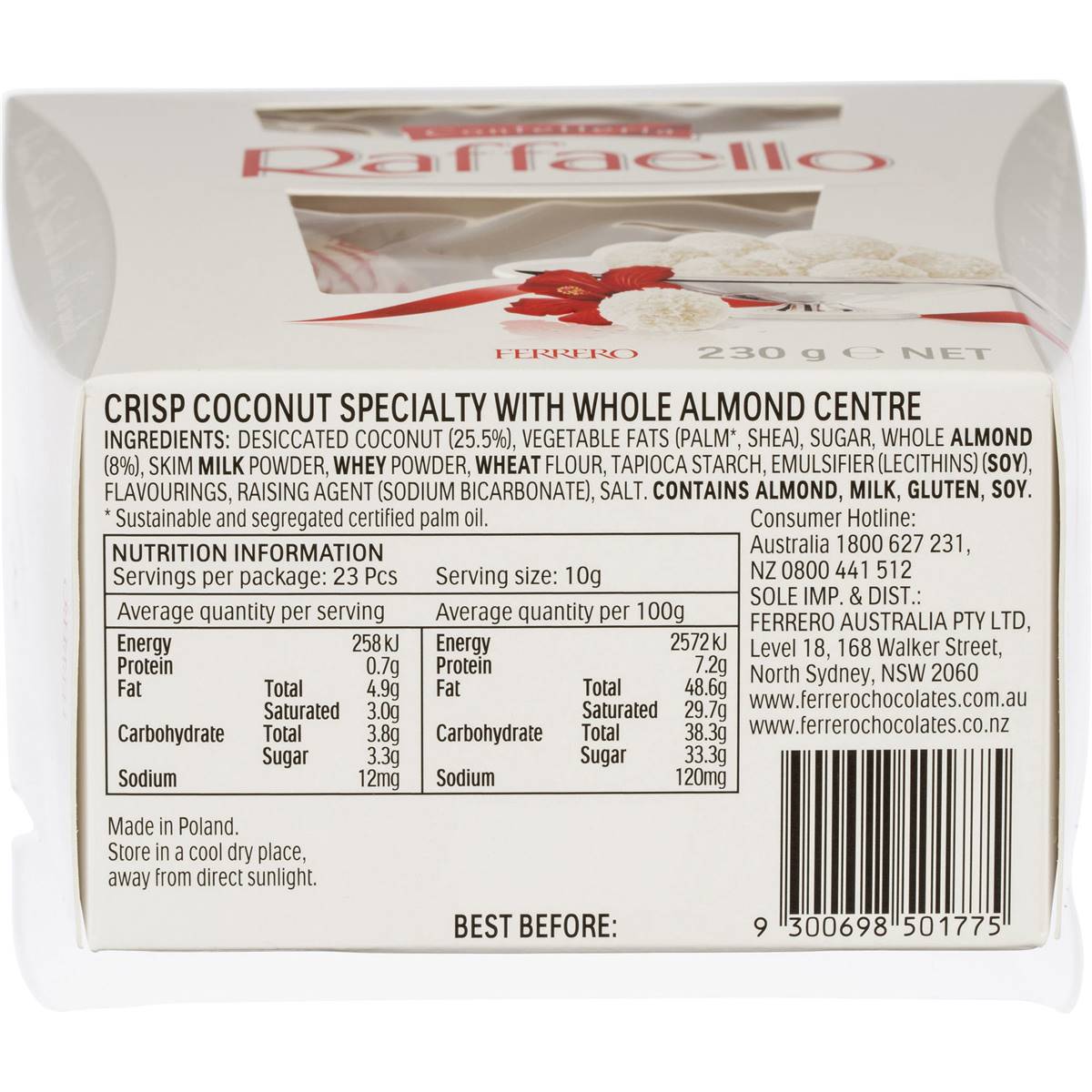 Raffaello Coconut & Almond Gift Box Ballotin 230g | Woolworths