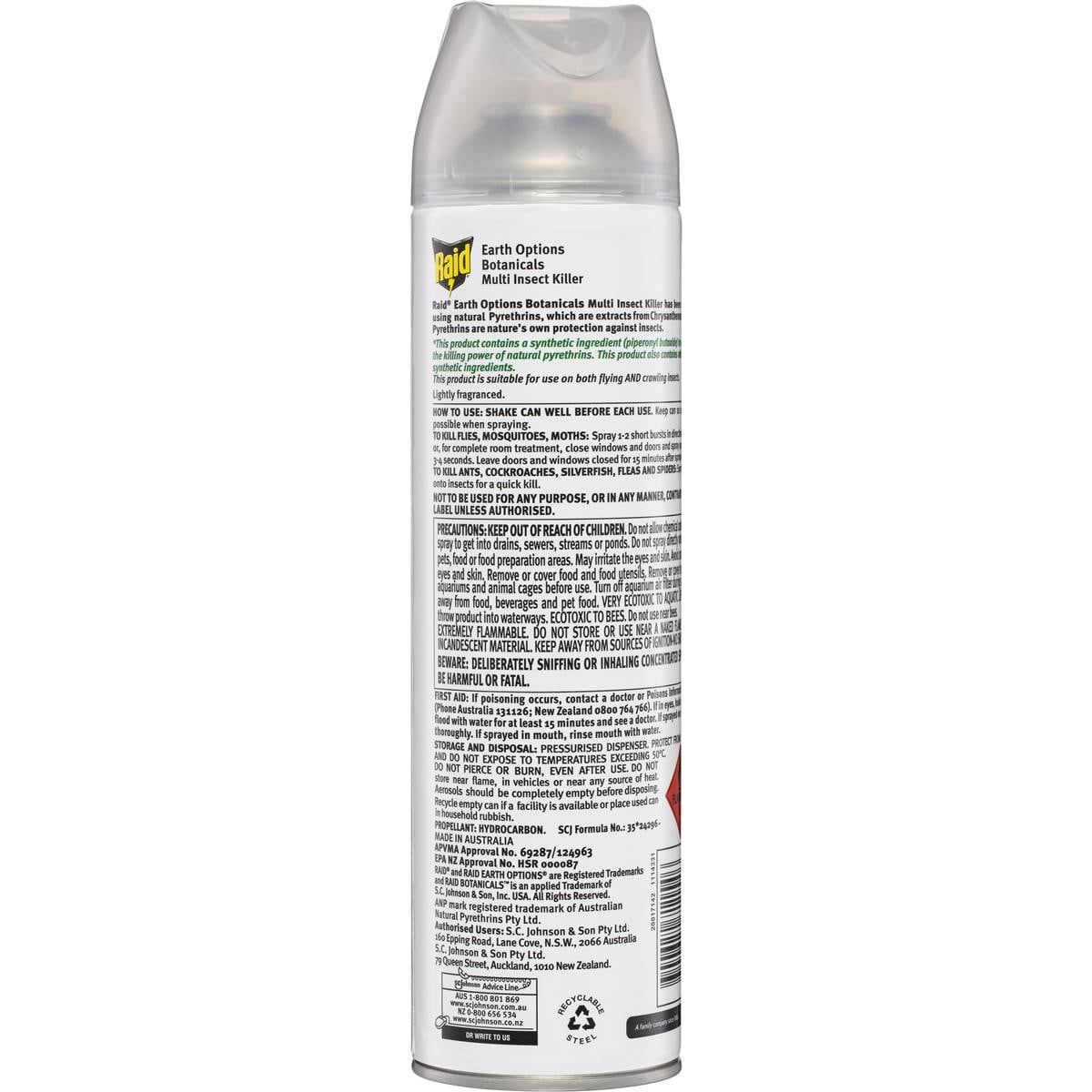 Raid Earth Options Botanicals Multi Insect Spray Pest Control 320g ...