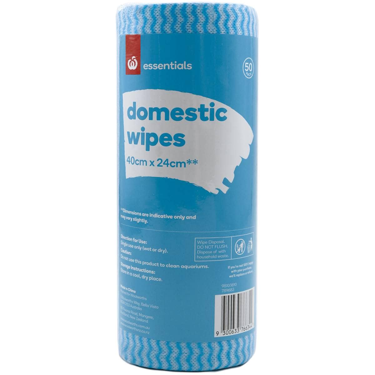 Essentials Domestic Wipes 50 Pack | Woolworths