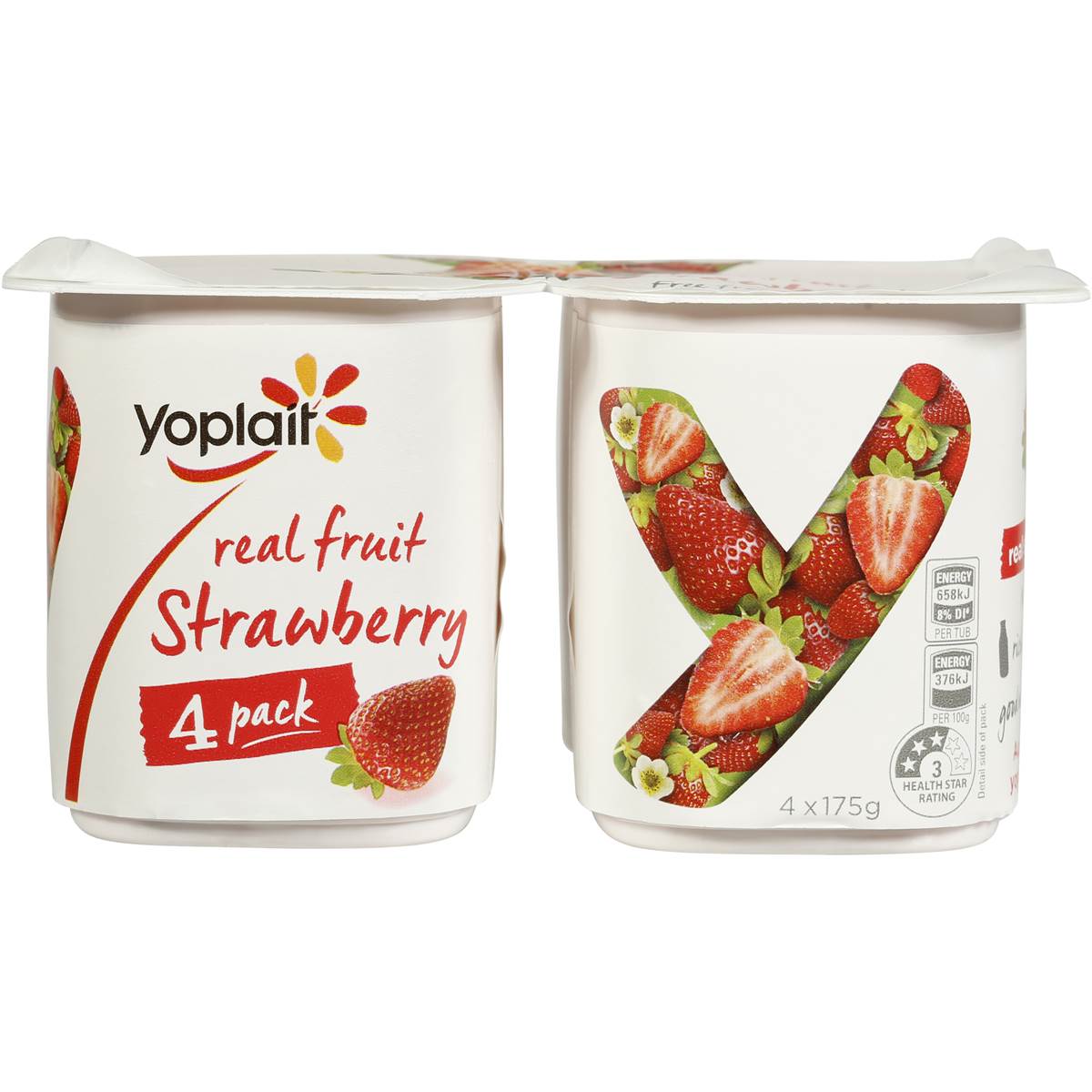 Yoplait Strawberry Yoghurt 4x175g | Woolworths Yoplait Strawberry Yoghurt 4x175g | Woolworths