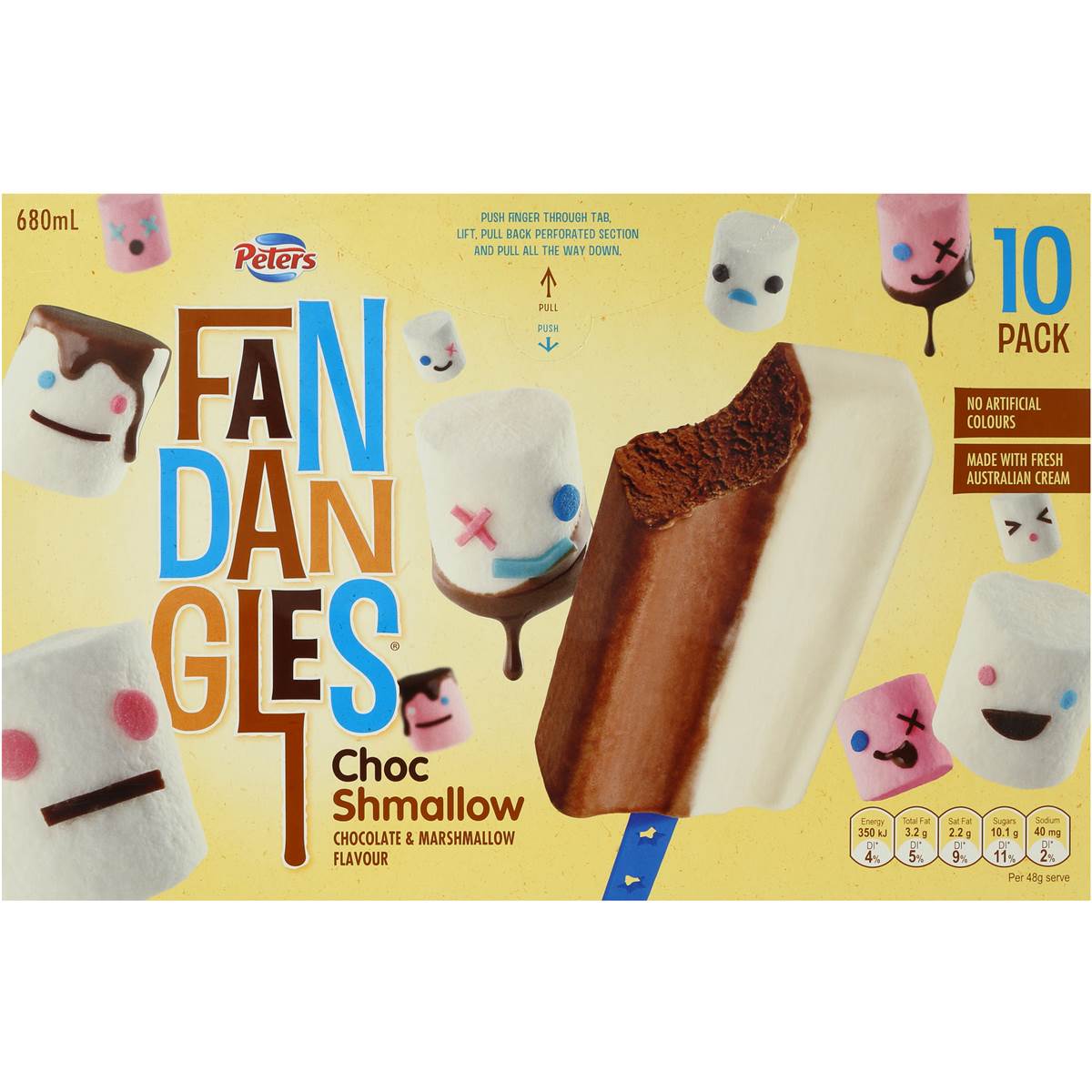 Peters Fandangles Ice Cream Choc Shmallow 10pk 680ml | Woolworths