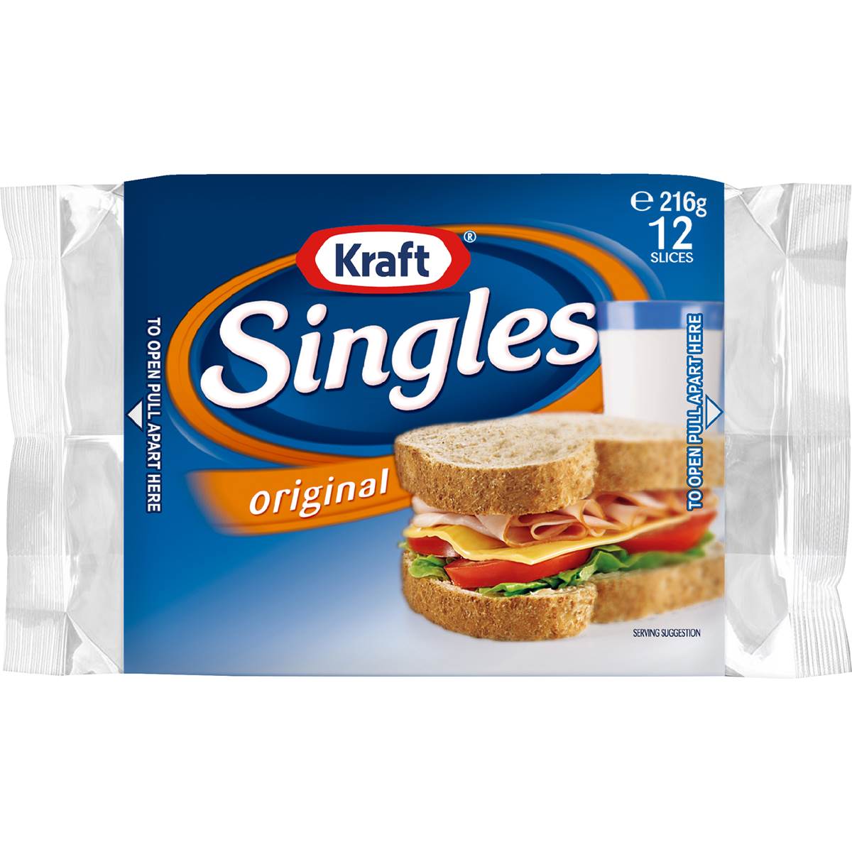 Kraft Cheese Singles Original 12pk 216g | Woolworths