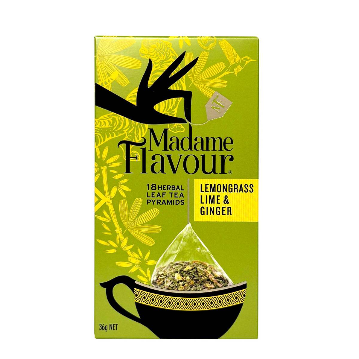 Madame Flavour Lemongrass Lime & Ginger Tea Pods 18 Pack | Woolworths