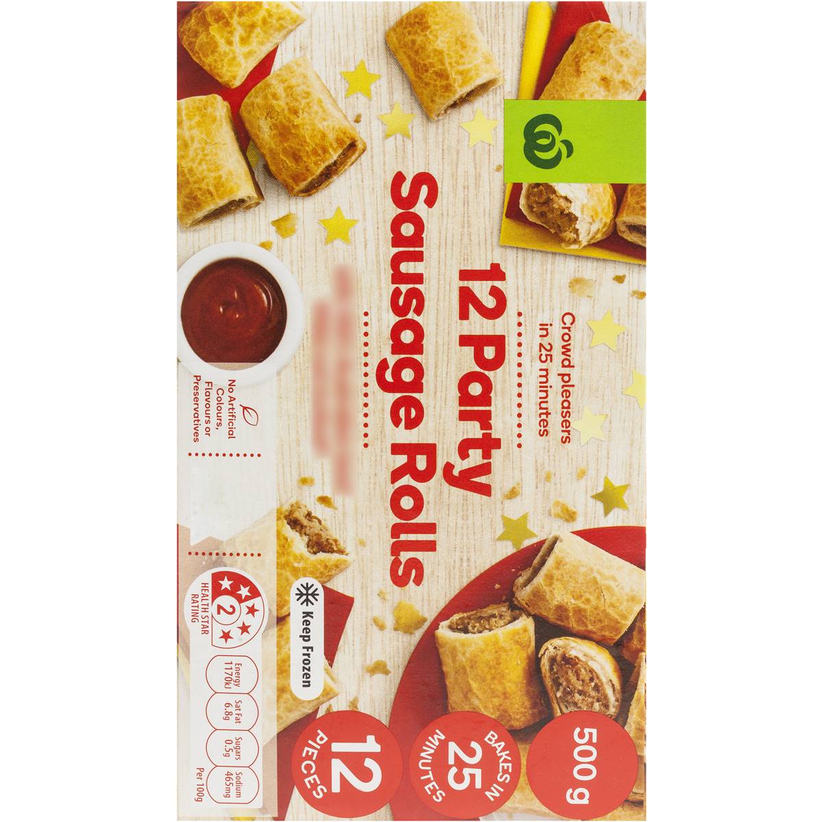 Woolworths Frozen Party Sausage Rolls 500g 12 Pack | Woolworths