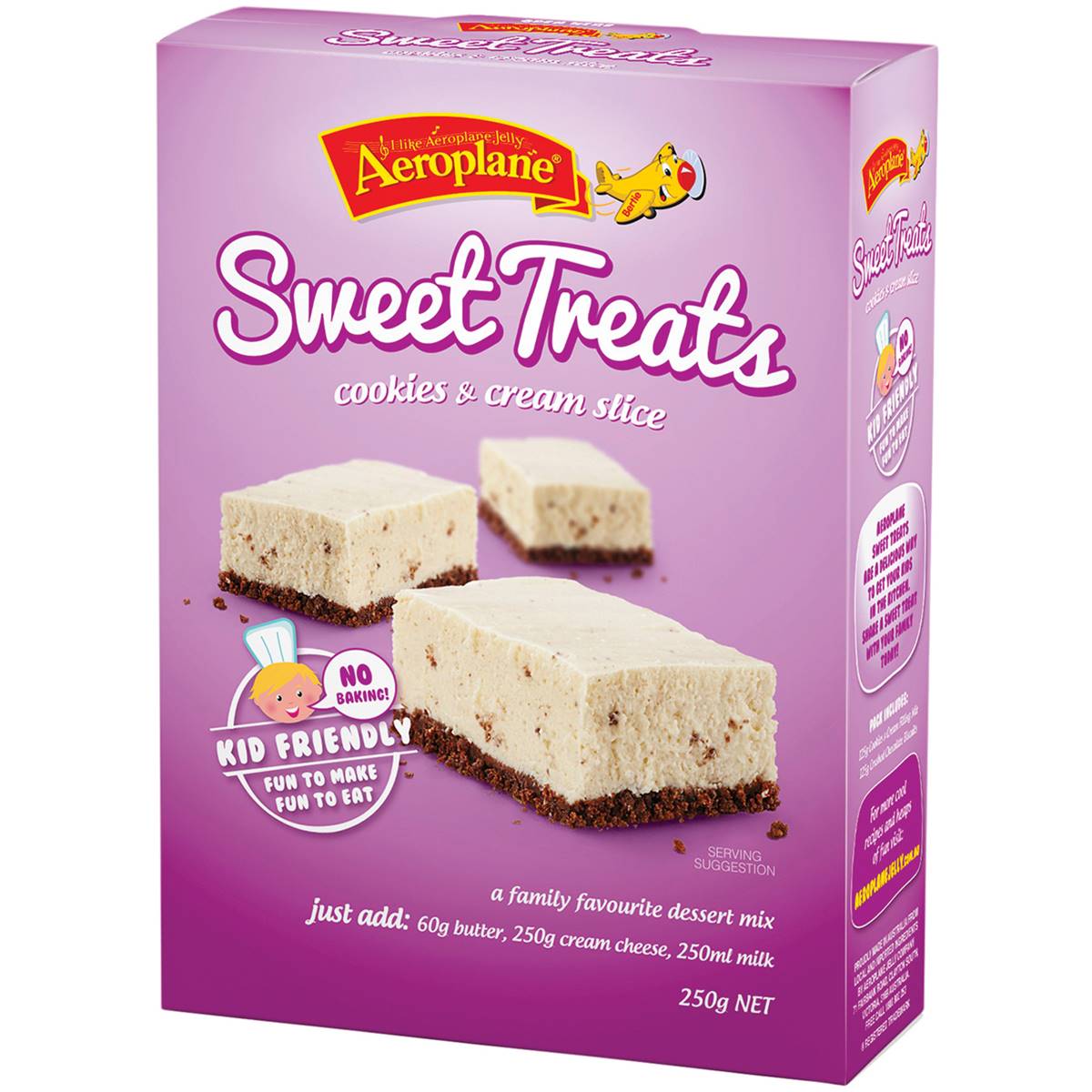 Aeroplane Sweet Treats Jelly Slice Sweet Cookies And Cream 250g ...