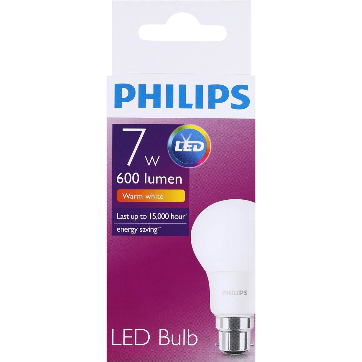 Philips Led Globe Warm White 600 Lumen Bc Base Each | Woolworths