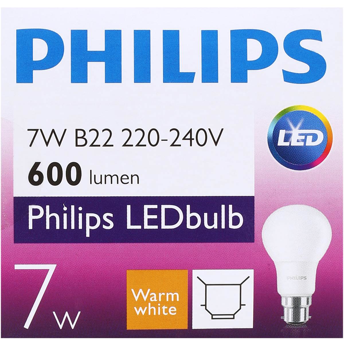 Philips Led Globe Warm White 600 Lumen Bc Base Each | Woolworths
