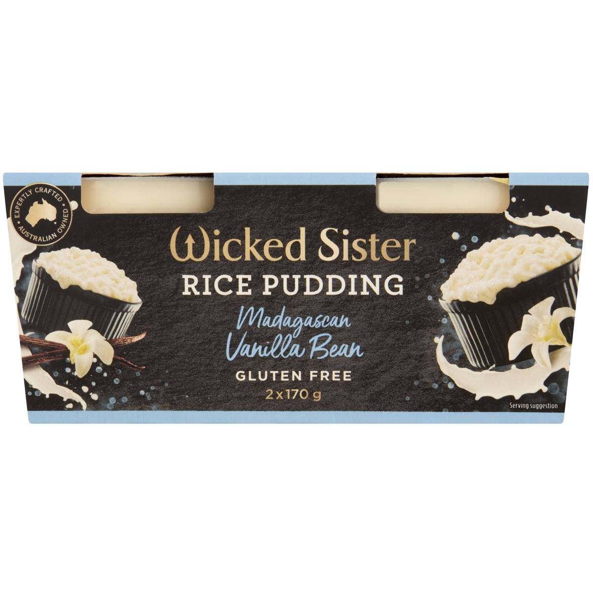 Wicked Sister Vanilla Bean Rice Pudding 2x170g | Woolworths
