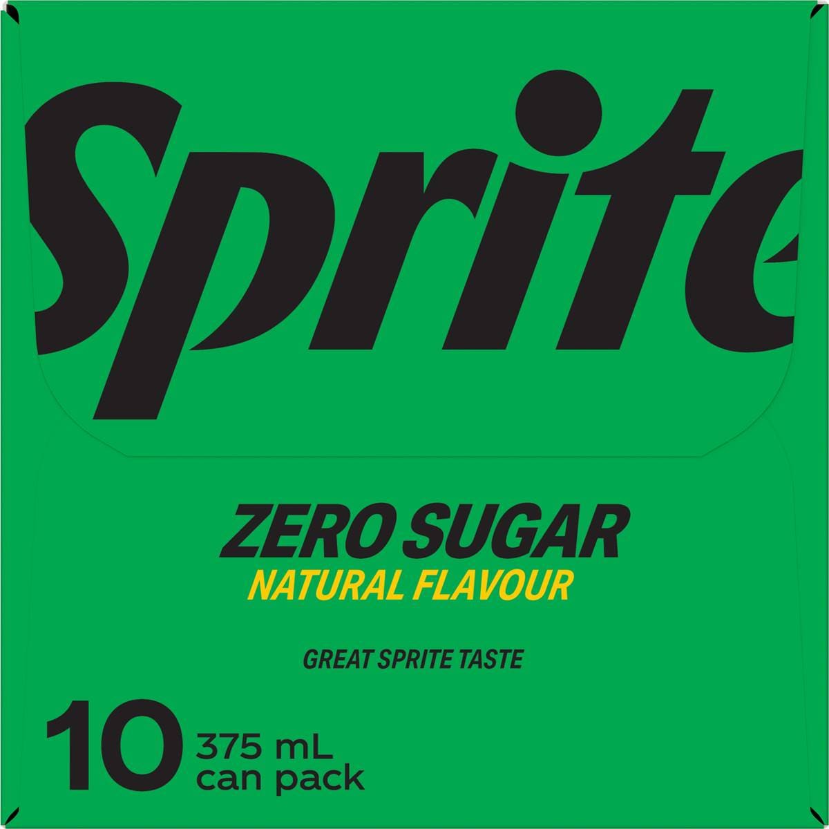 Sprite Zero Sugar Lemonade Soft Drink Multipack Cans 375ml X10 Pack ...