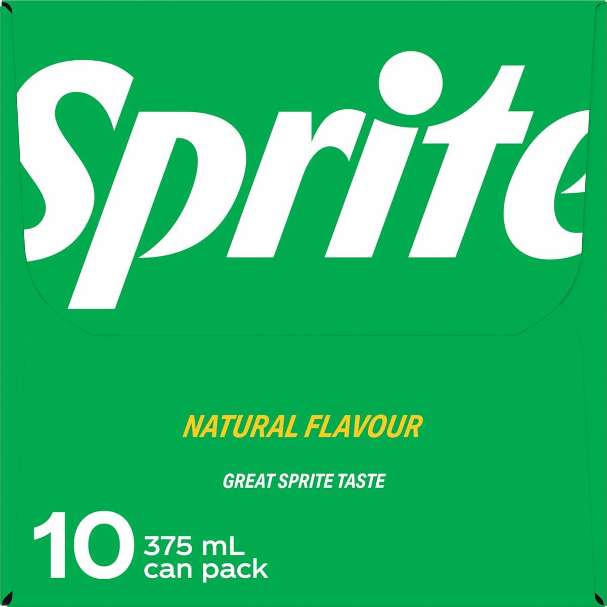 Sprite Lemonade Soft Drink Multipack Cans 375ml X10 Pack | Woolworths