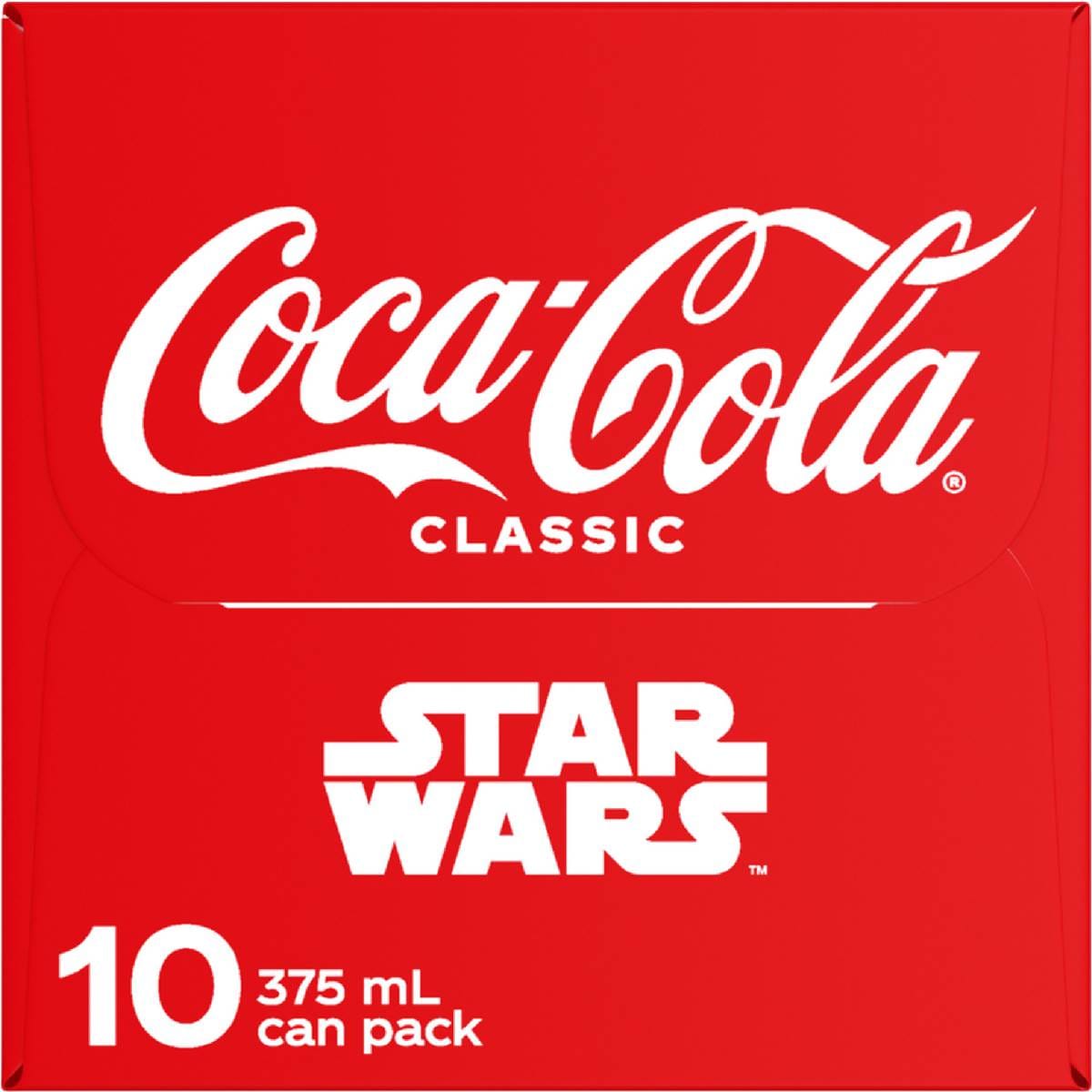 Coca - Cola Classic Soft Drink Multipack Cans 375ml X 10 Pack | Woolworths