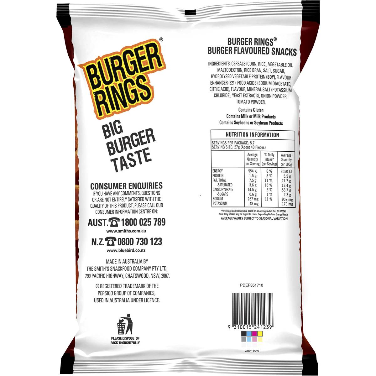 Burger Rings Share Pack 155g | Woolworths