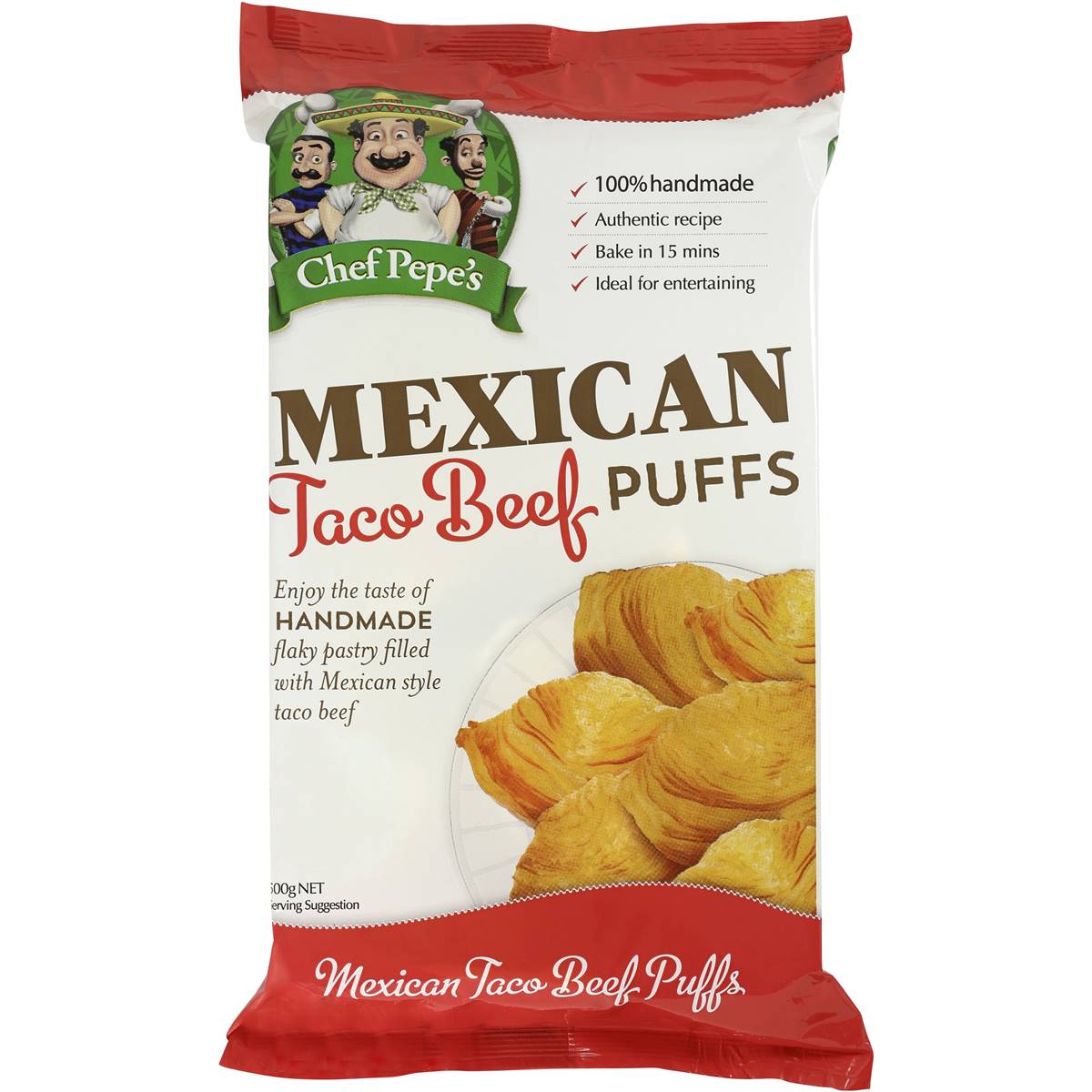 Pepe's Puffs Mexican Taco Beef 500g | Woolworths