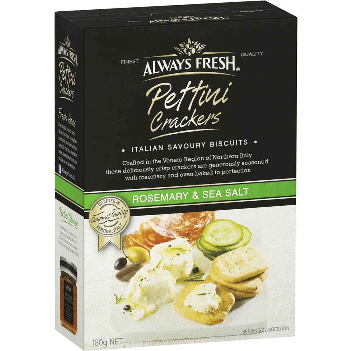 Always Fresh Cracker Pettini Rosemary Salt 180g | Woolworths