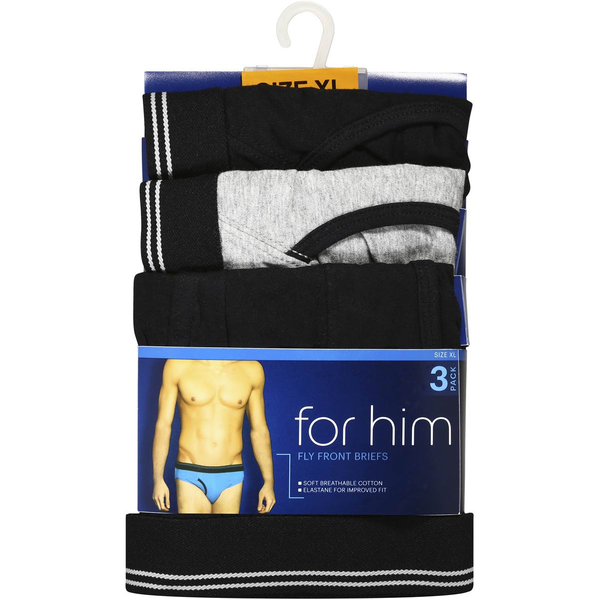 For Him Fly Front Briefs Extra Large 3 Pack | Woolworths