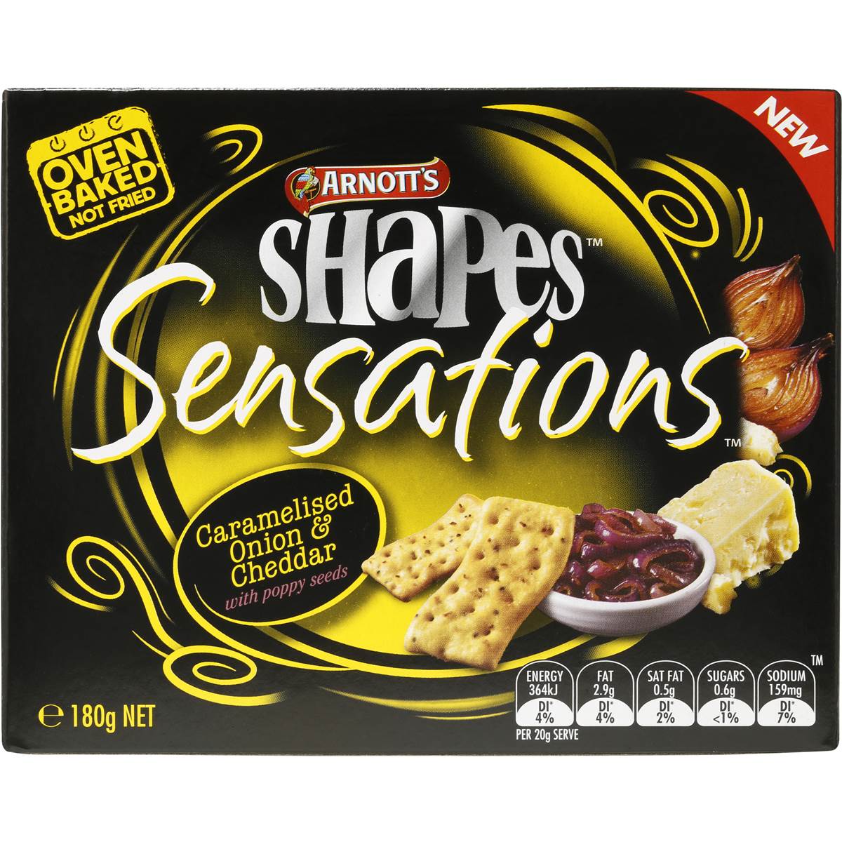 Arnott's Shapes Sensations Onion & Cheddar 180g | Woolworths Arnott's Shapes Sensations Onion & Cheddar 180g | Woolworths