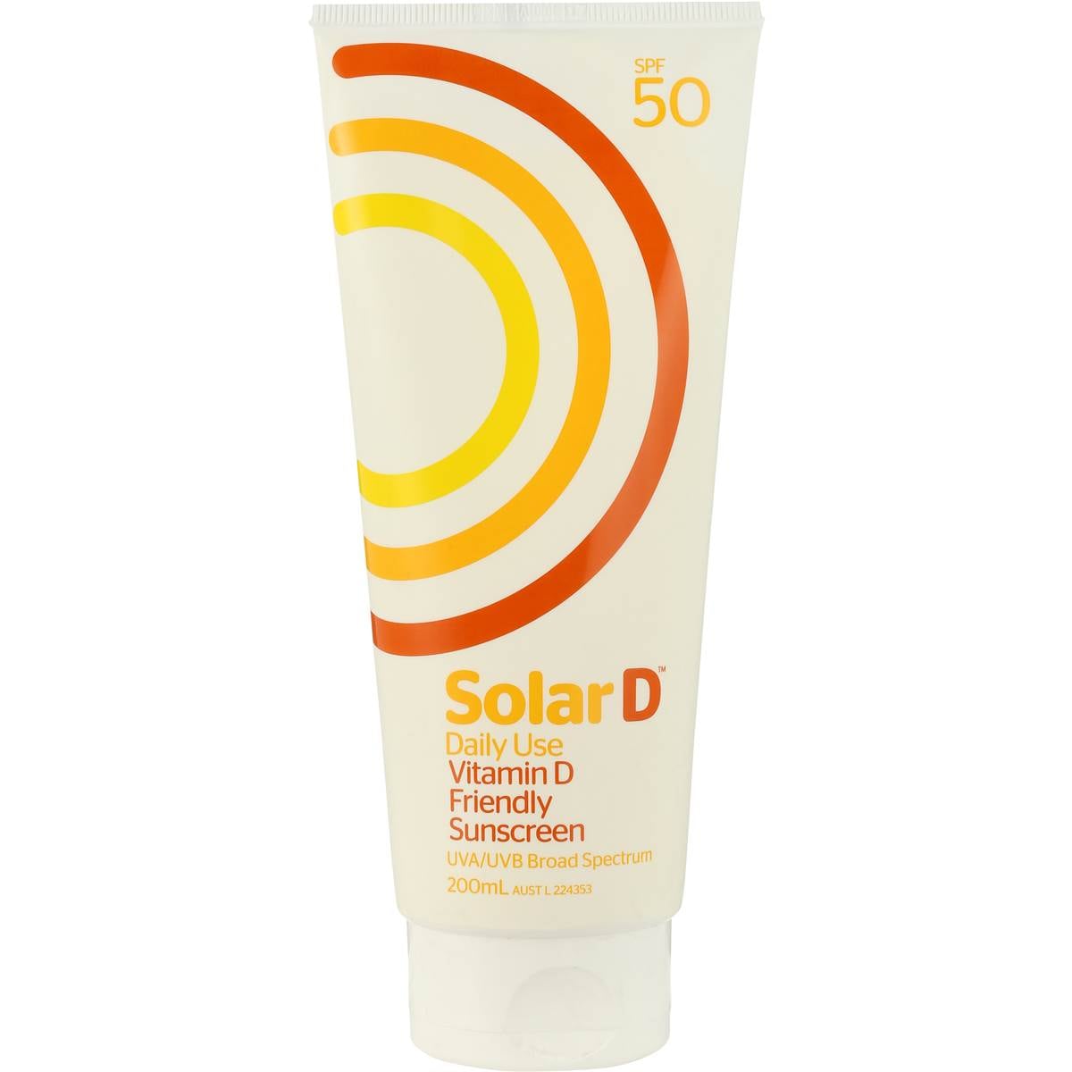 Solar D Daily Use Spf 50 Sunscreen Tube 200ml | Woolworths