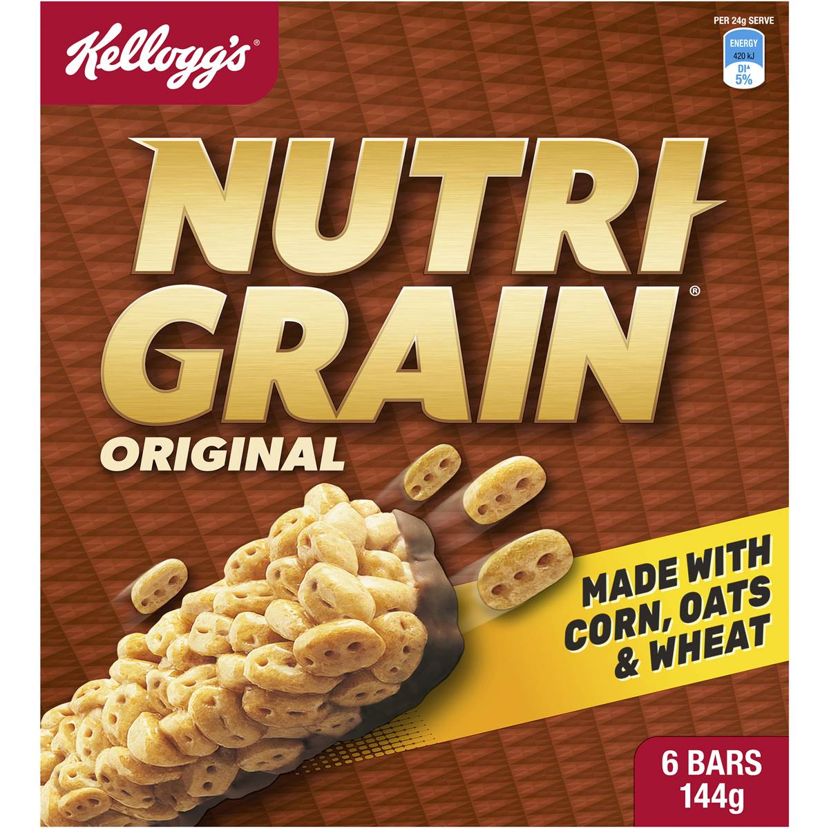 Kellogg's Nutri-grain Original Cereal Snack Bars 6 Pack | Woolworths