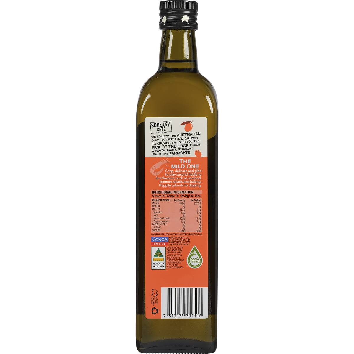 Squeaky Gate Australian Extra Virgin Olive Oil The Mild One 750ml ...