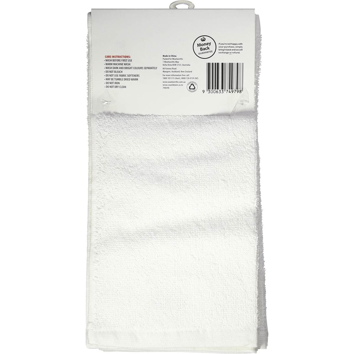 Woolworths Essentials White Face Washer 8pk | Woolworths