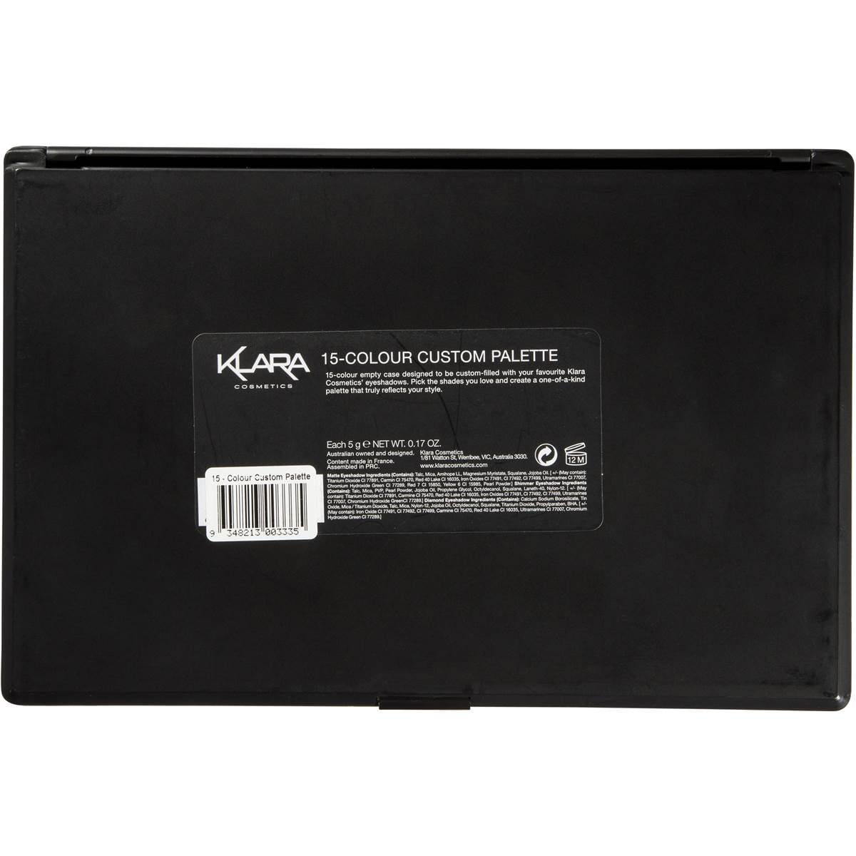 Klara Cosmetics 15 Colour Palette Each | Woolworths