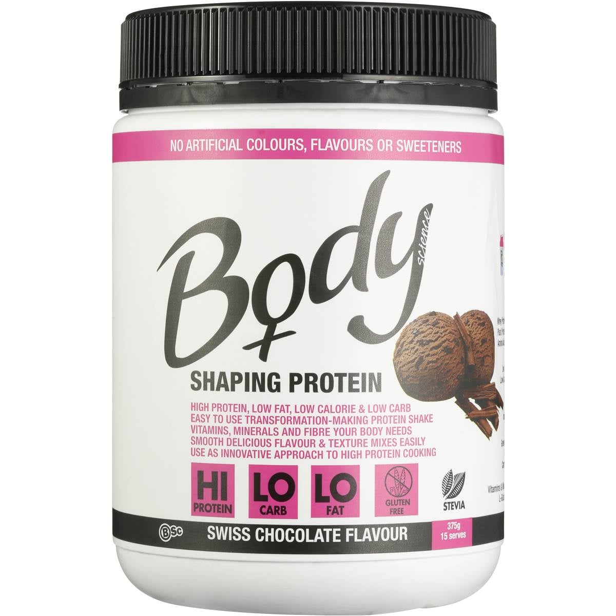Body Shaping Protein375g Swiss Chocolate | Woolworths