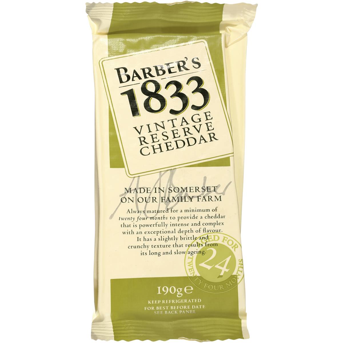 Barber's 1833 Vintage Cheddar 190g | Woolworths