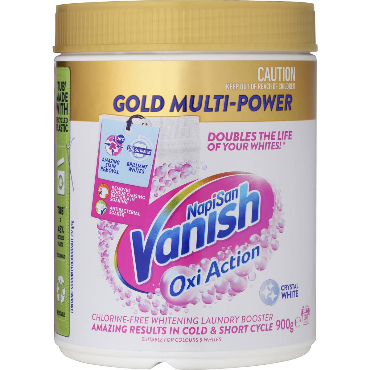 Vanish Napisan Gold Multi Power Stain Remover Powder White 900g ...