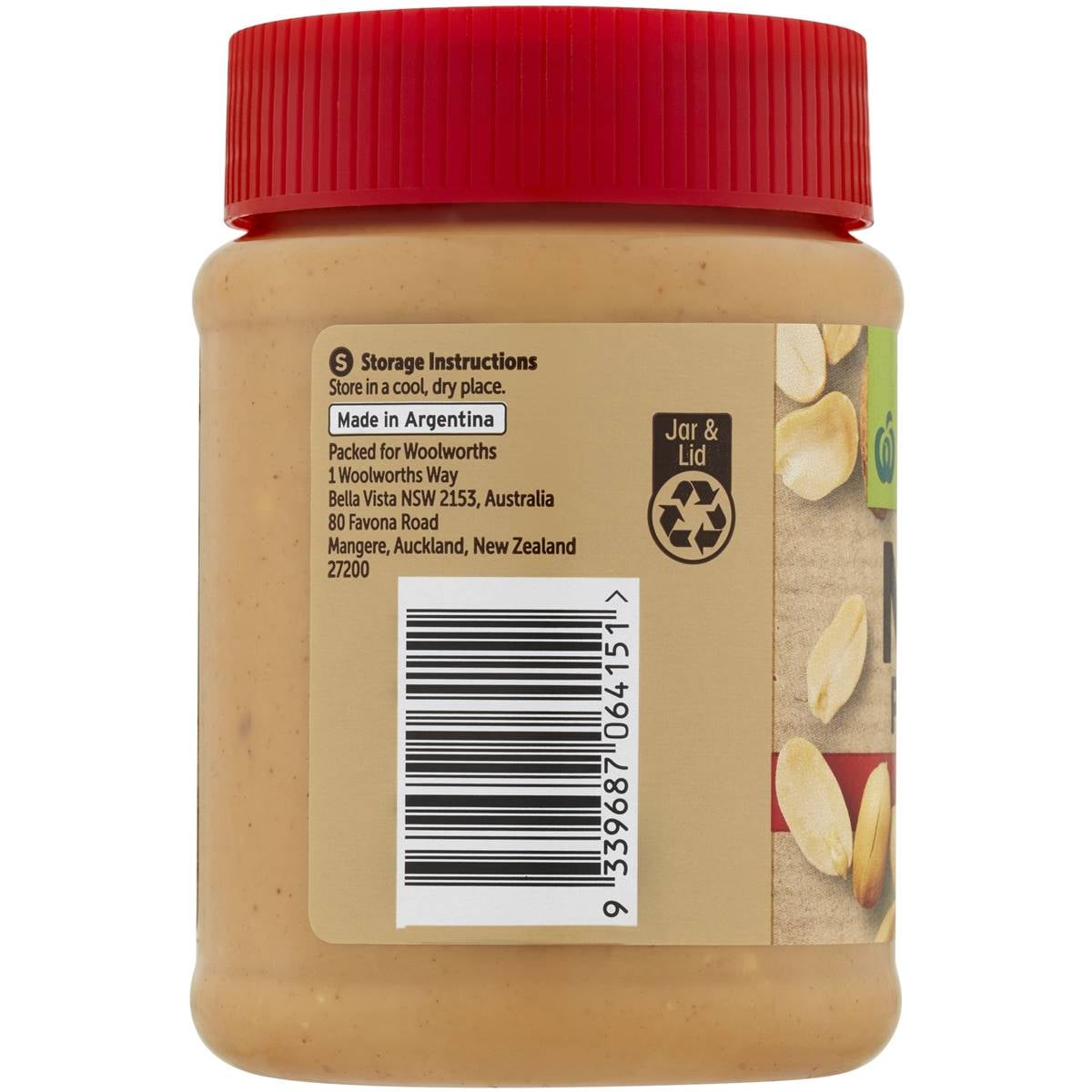 Woolworths Crunchy Peanut Butter Natural 375g | Woolworths