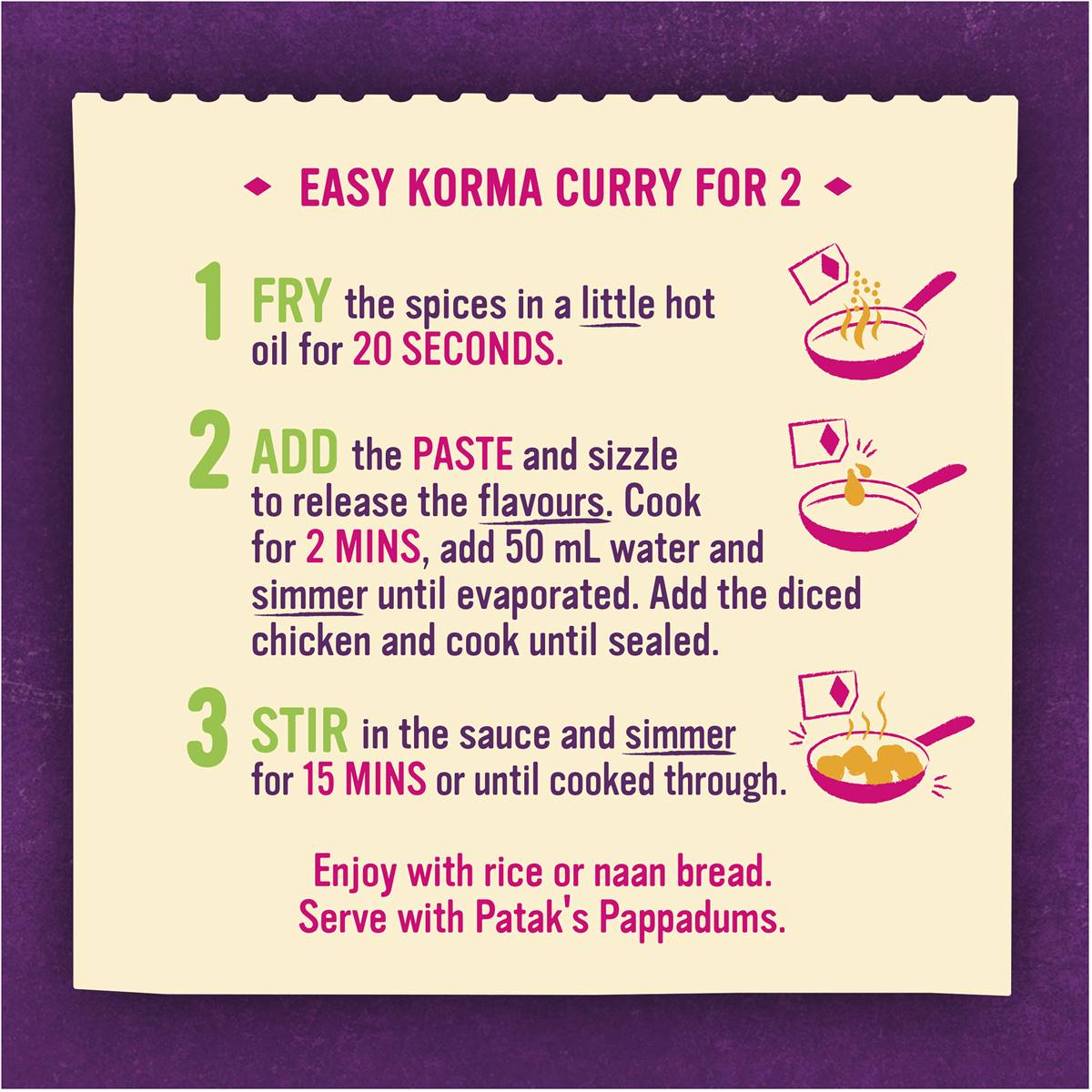 Patak's Korma Curry Kit 315g | Woolworths