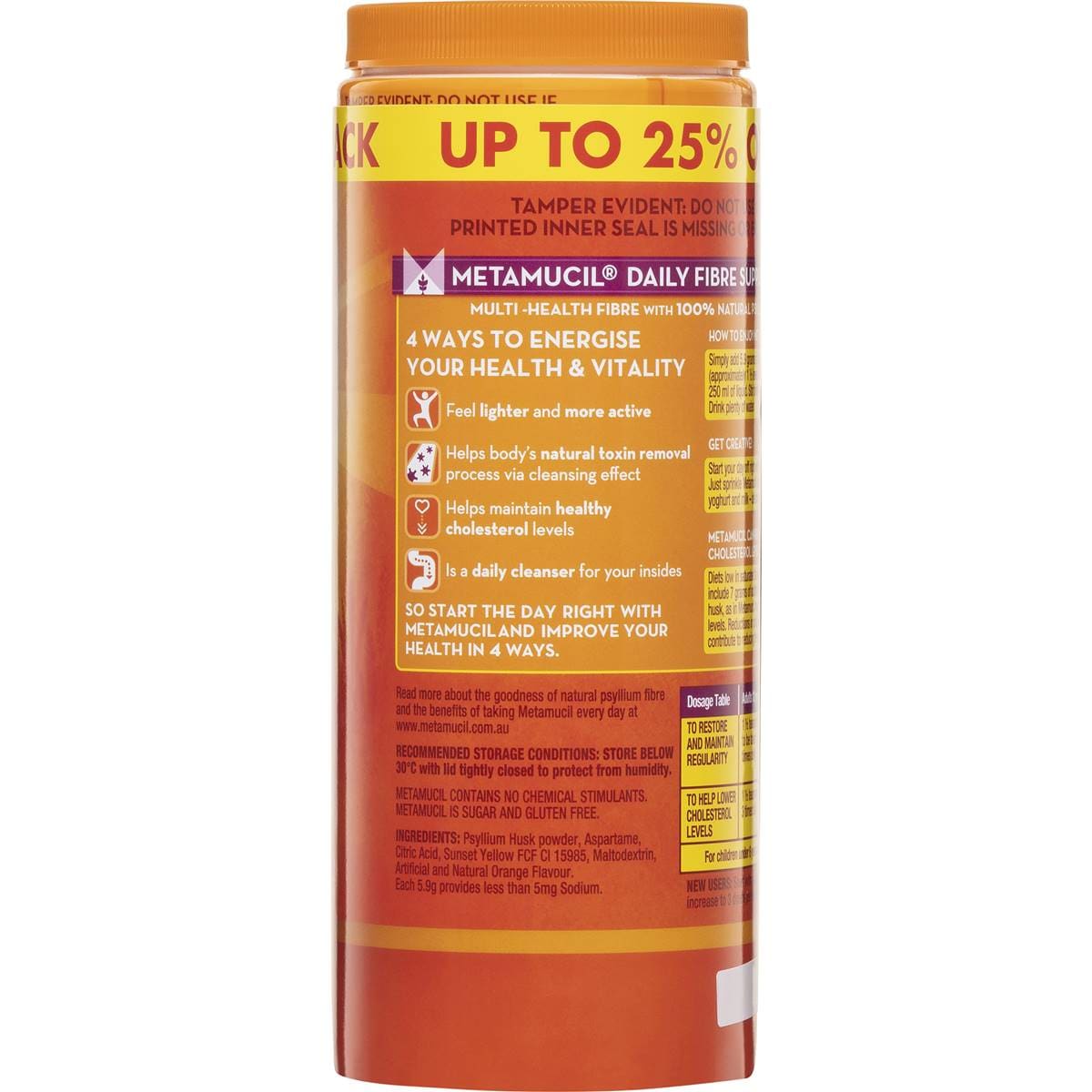 Metamucil Orange Smooth 425g X 2 Pack | Woolworths