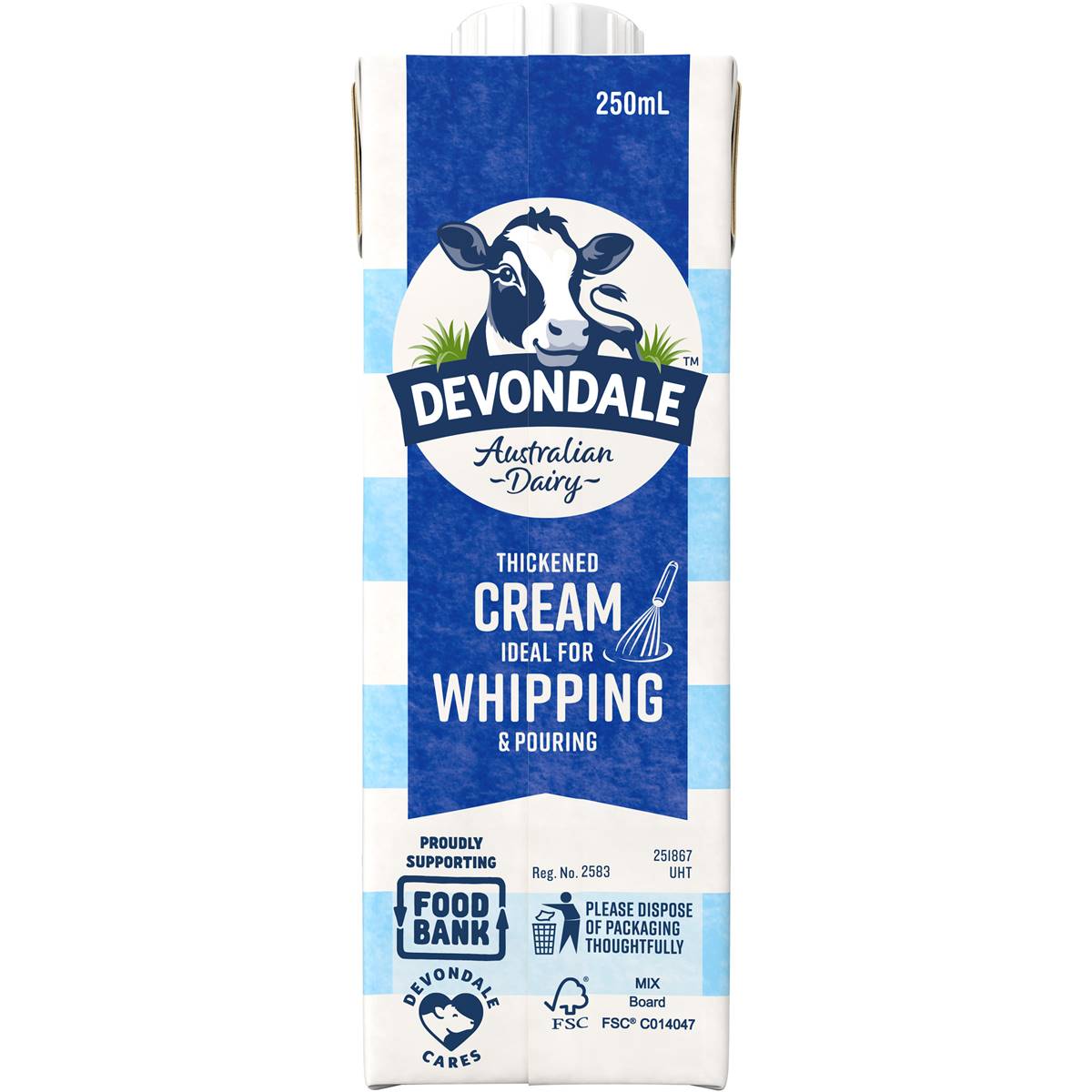 Devondale Thickened Cream Long Life Uht Cream 250ml | Woolworths
