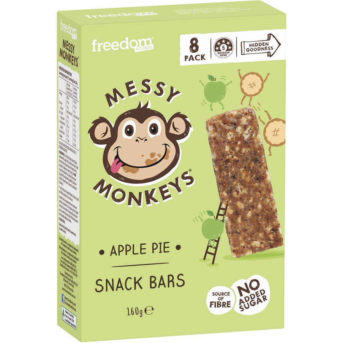 Freedom Foods Messy Monkey Bars Apple Pie 8 Pack | Woolworths