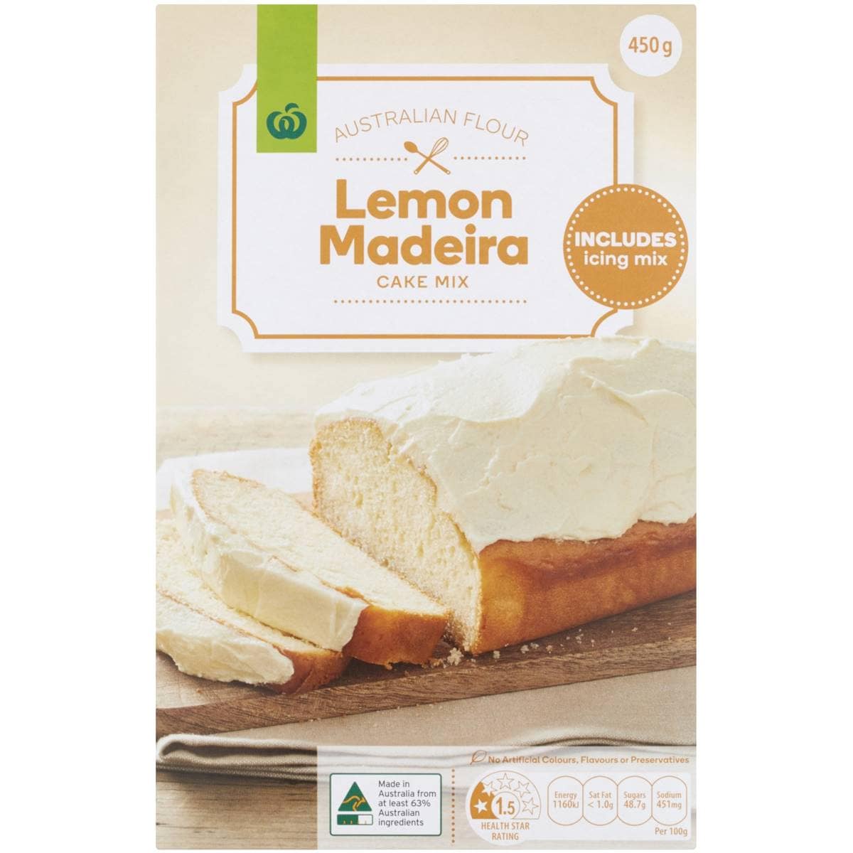 Woolworths Lemon Madeira Cake Mix With Icing 450g | Woolworths
