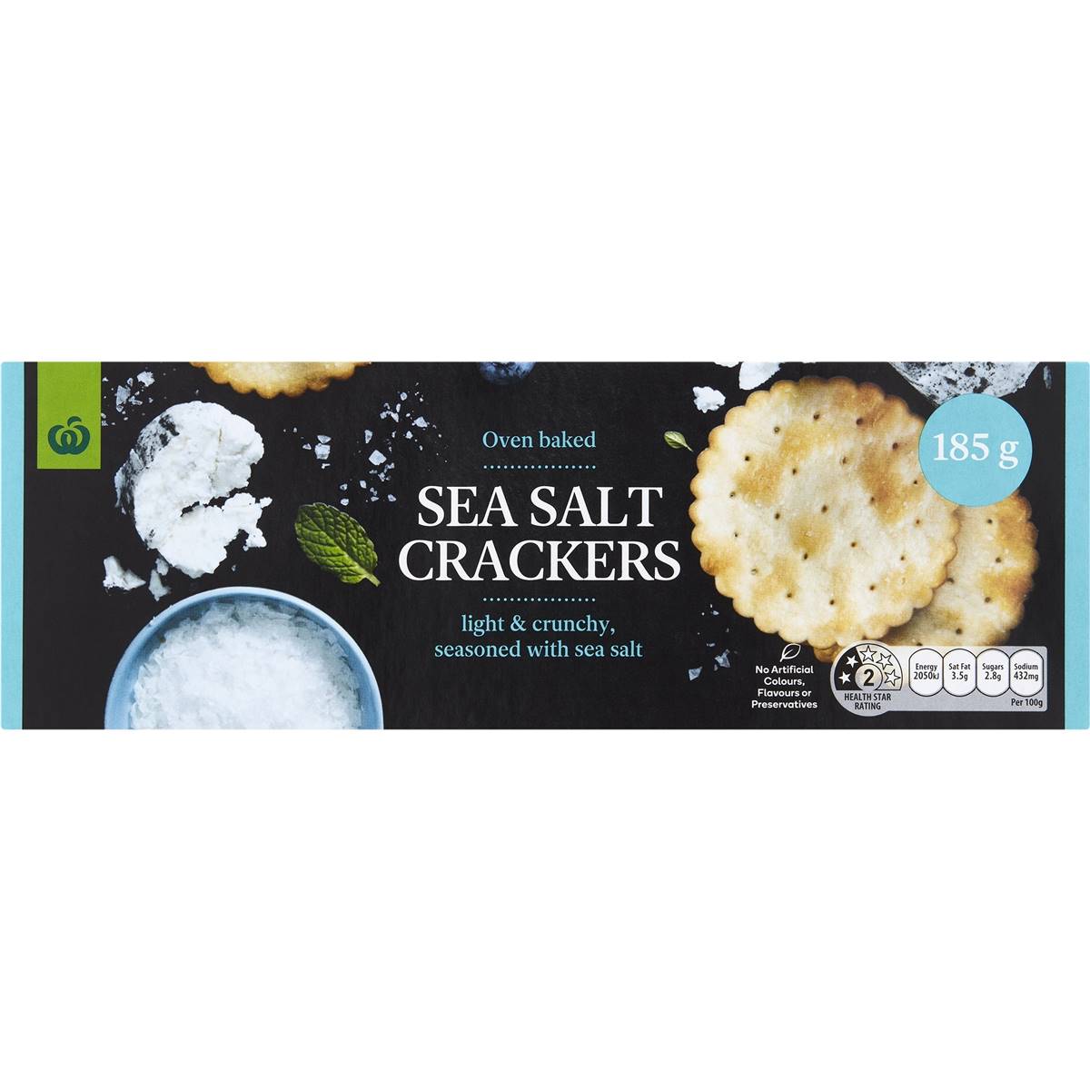 Woolworths Sea Salt Crackers 185g | Woolworths