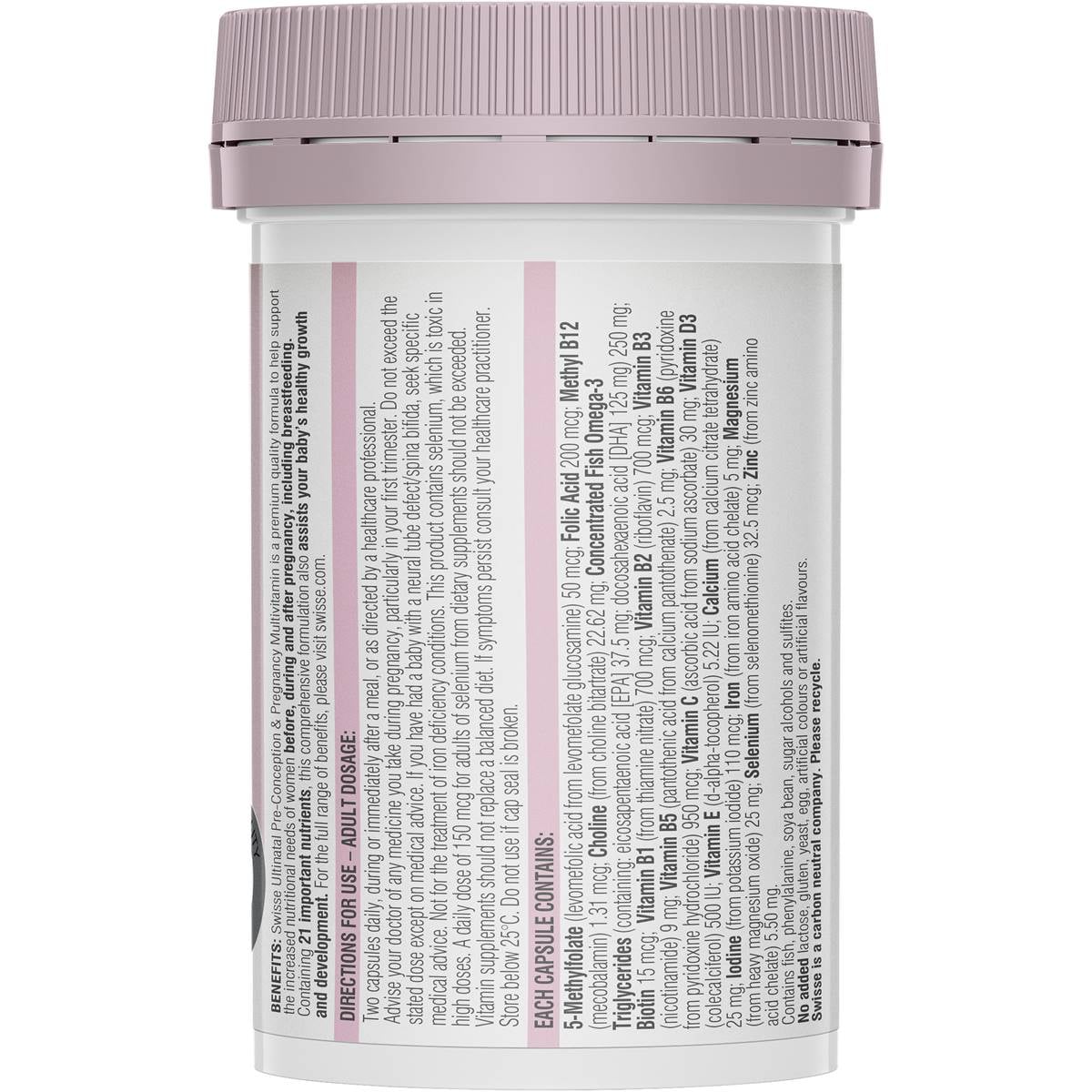 Swisse Preconception & Pregnancy Vitamins 60 Capsules | Woolworths