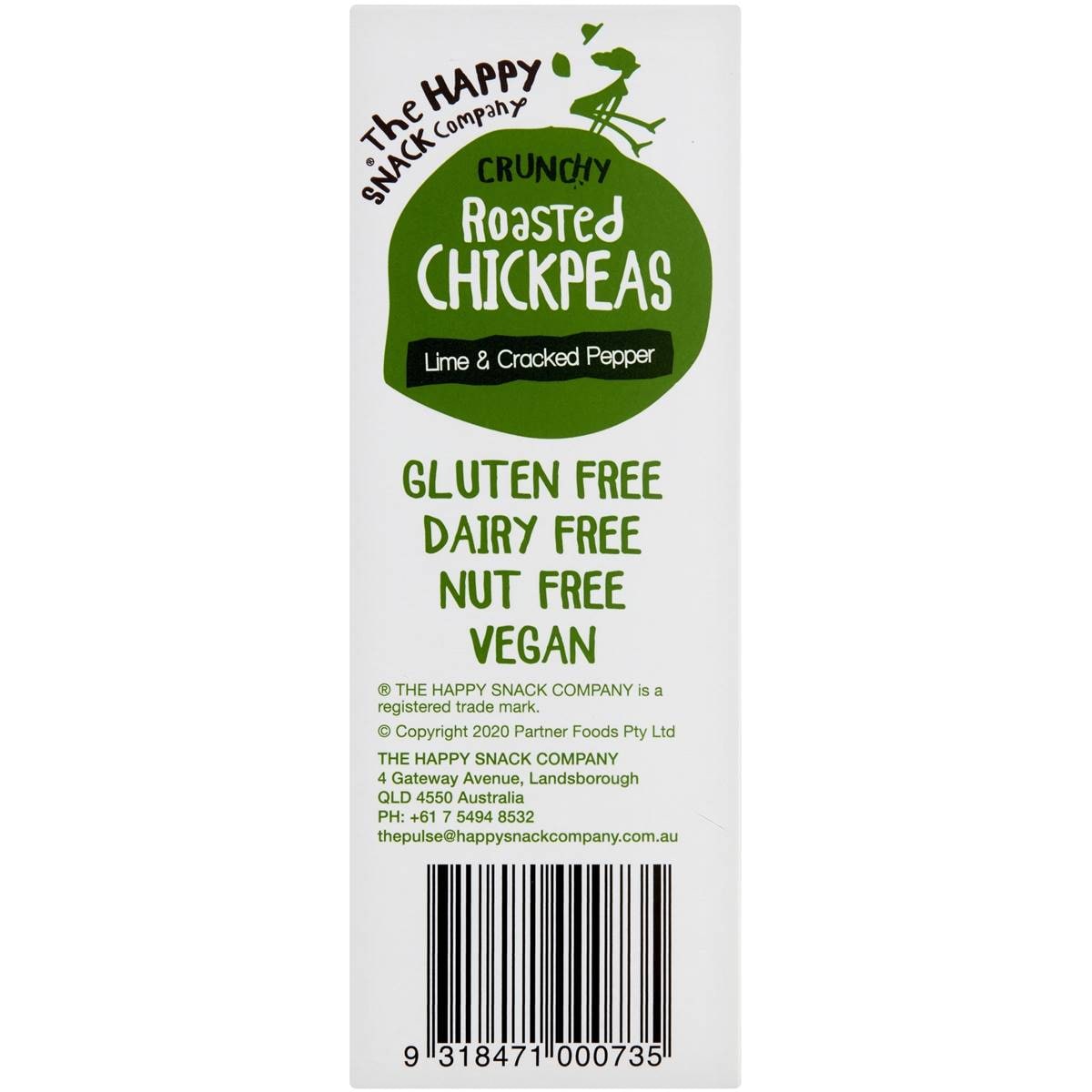 The Happy Snack Company Roasted Chickpeas Lime And Cracked Pepper 6 ...