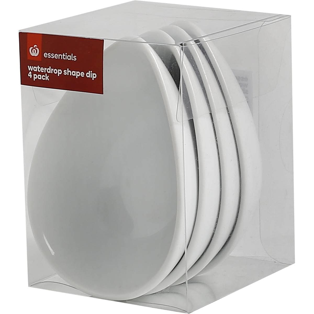Essentials Water Drop Shape Dip Plates 4 Pack | Woolworths