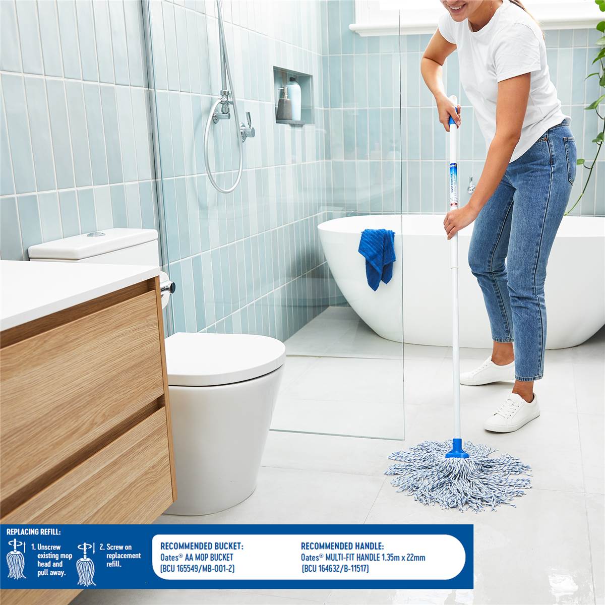 Oates Premium Antibacterial Mop Each | Woolworths
