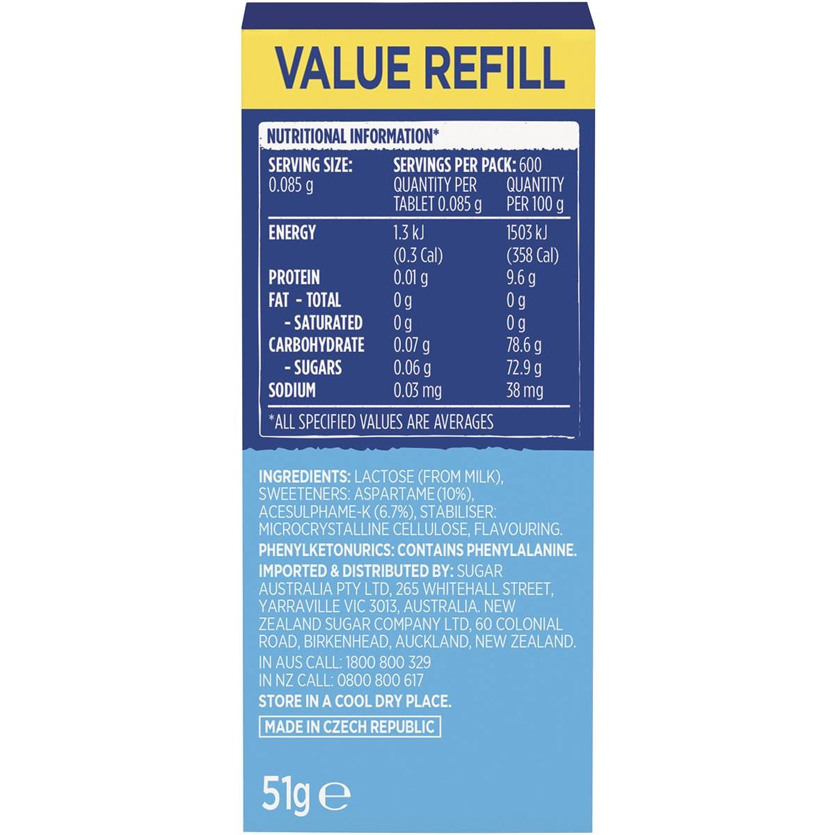 Equal Sweetener Tablets 600 Tablets | Woolworths