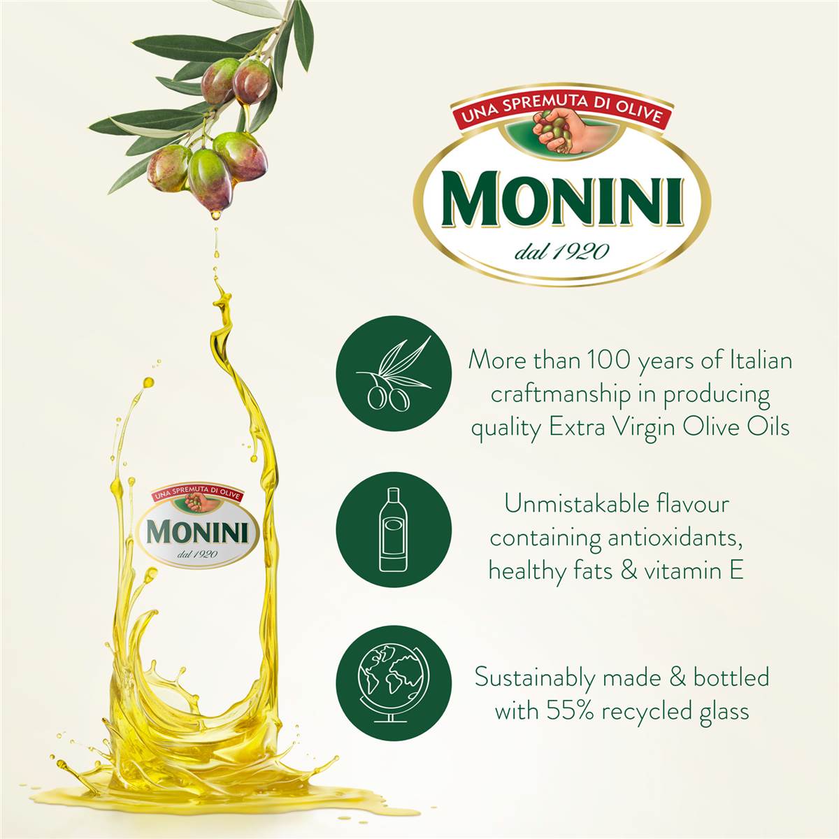 Monini Organic Extra Virgin Olive Oil 500ml | Woolworths