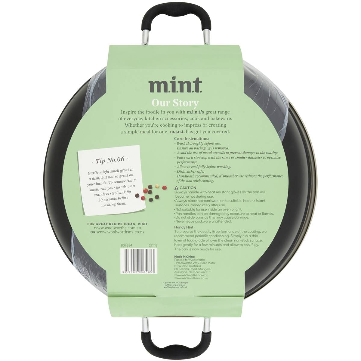 Mint Non-stick Coating Saute Pan 30cm With Lid Each | Woolworths