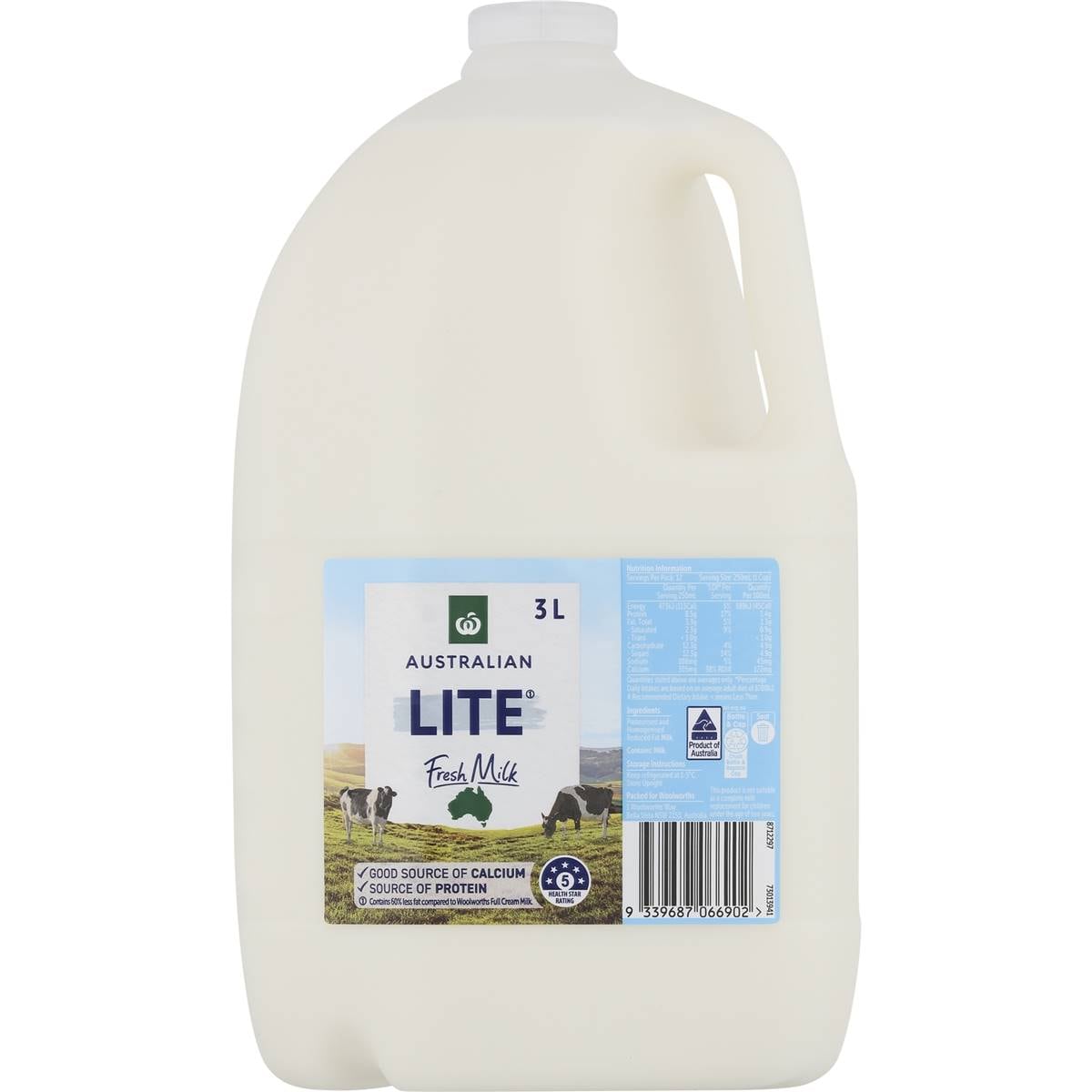 Woolworths Lite Milk 3l | Woolworths