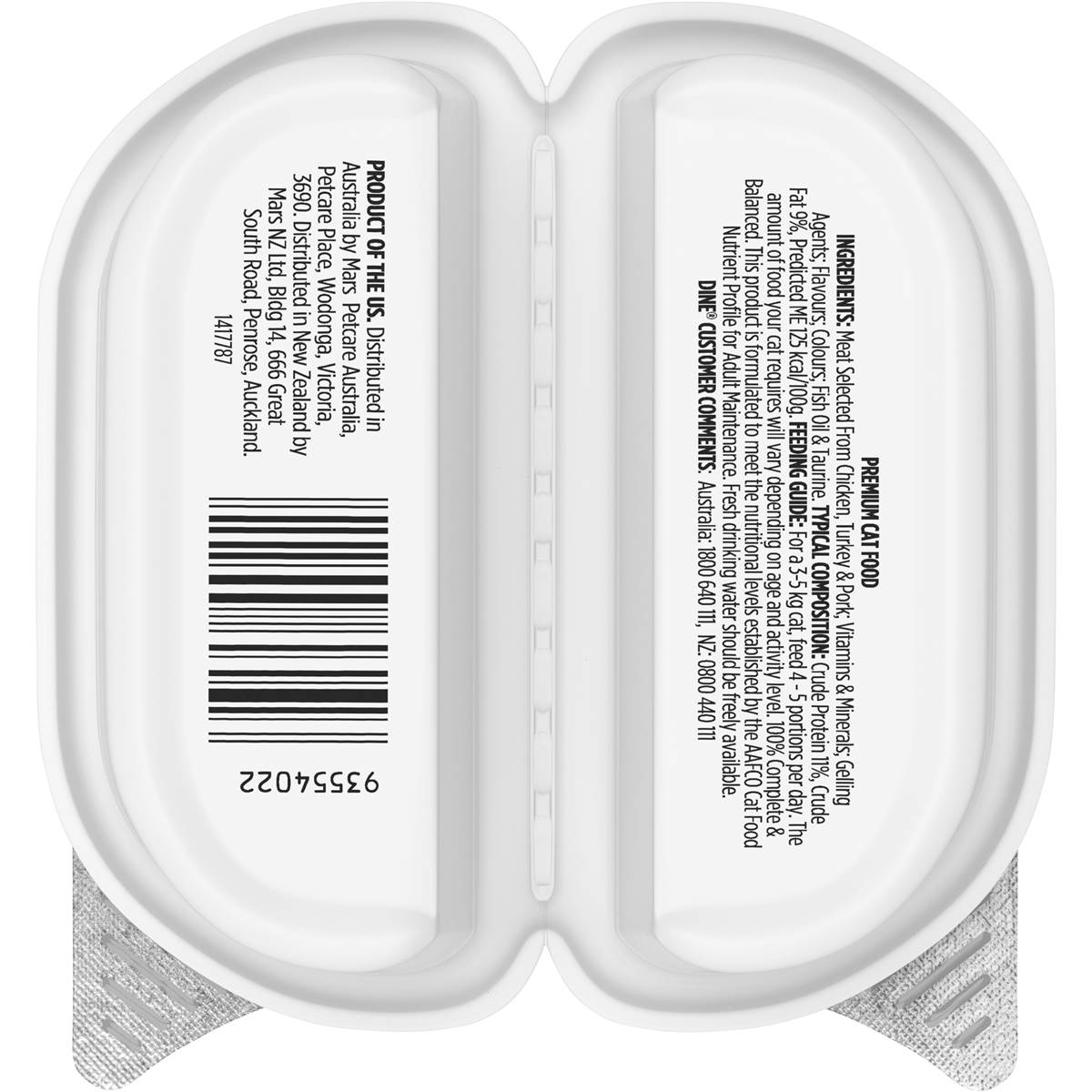 Dine Perfect Portions Pate With Turkey Wet Cat Food Trays 2x37.5g ...