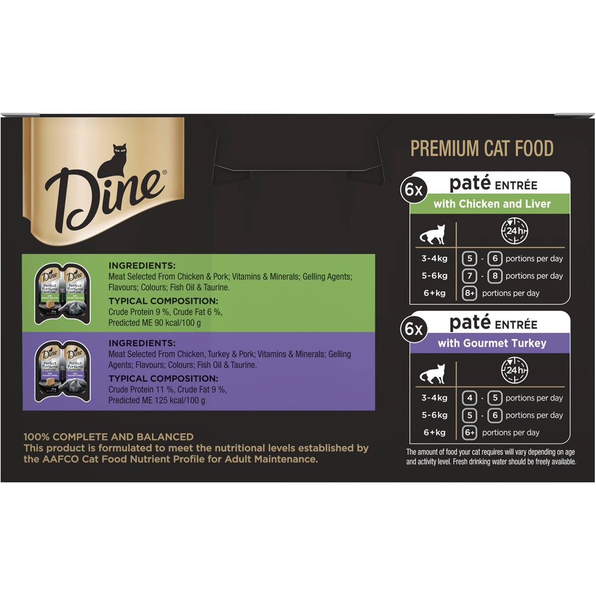 Dine Perfect Portions Pate Wet Cat Food Chicken & Turkey 37.5g X12 Pack ...