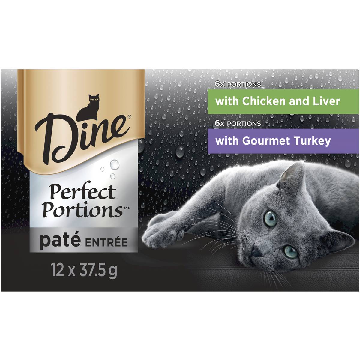 Dine Perfect Portions Pate Wet Cat Food Chicken & Turkey 37.5g X12 Pack ...