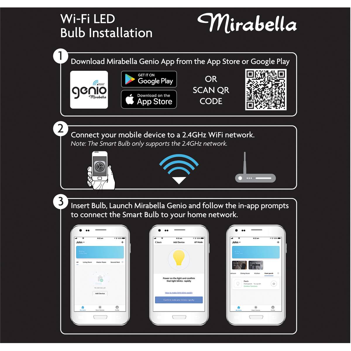 Mirabella Smart Led Gls Es 9w Warm White Each | Woolworths