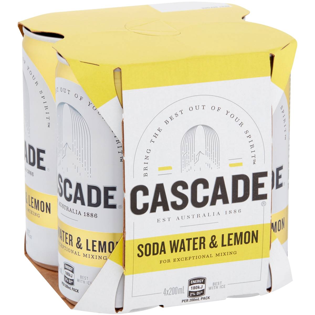 Cascade Lemon & Soda 200ml X4 Pack | Woolworths