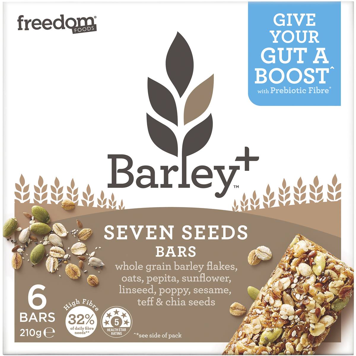 Freedom Foods Barley + Seven Seeds Bars 6 Pack | Woolworths