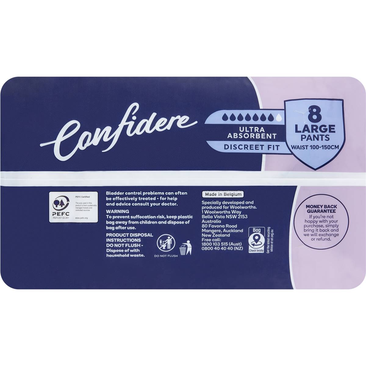 Confidere Incontinence Pants Womens Large 8 Pack | Woolworths